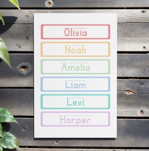 Editable Classroom Tray Labels Rainbow Pastel Colors Instant Canva Link ...