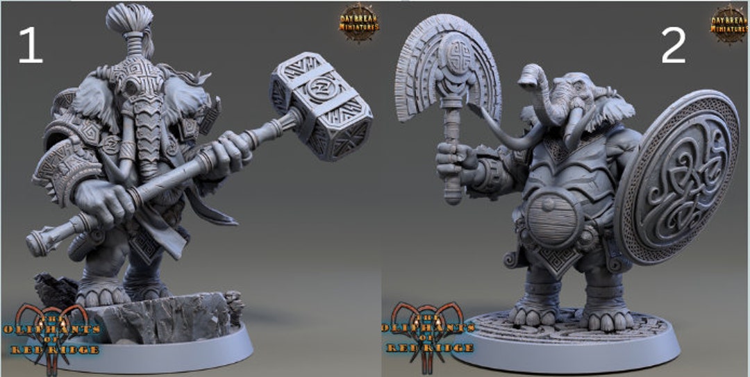 Oliphant Folk 4 Dnd Miniature L 3D Printed Model L Animal L Dungeons ...
