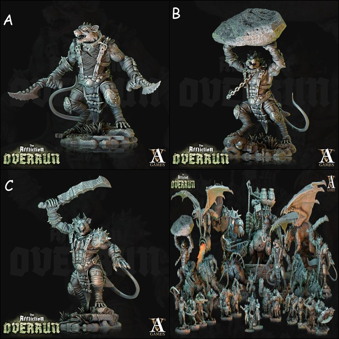 Rat Reavers - Dnd Miniature L 3D Printed Model L Ratman L Dungeons and ...