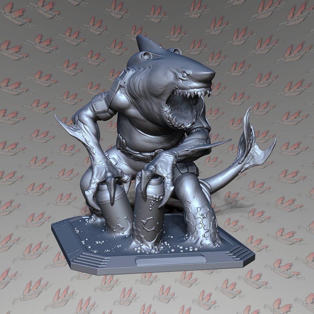 ARMAGGON Dnd Miniature L 3D Printed Model L Street Sharks L Dungeons ...