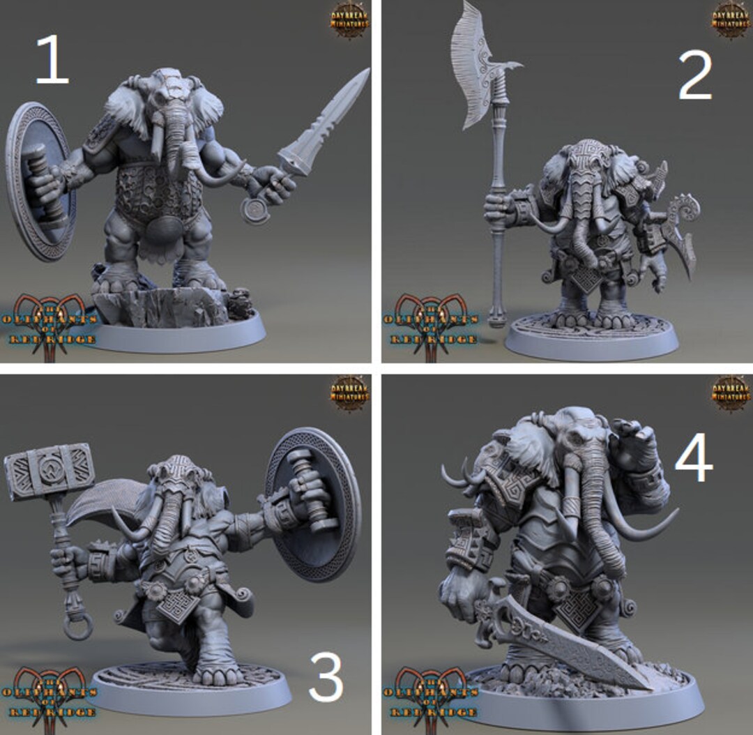 Oliphant Folk 1 - Dnd Miniature L 3D Printed Model L Animal L Dungeons ...