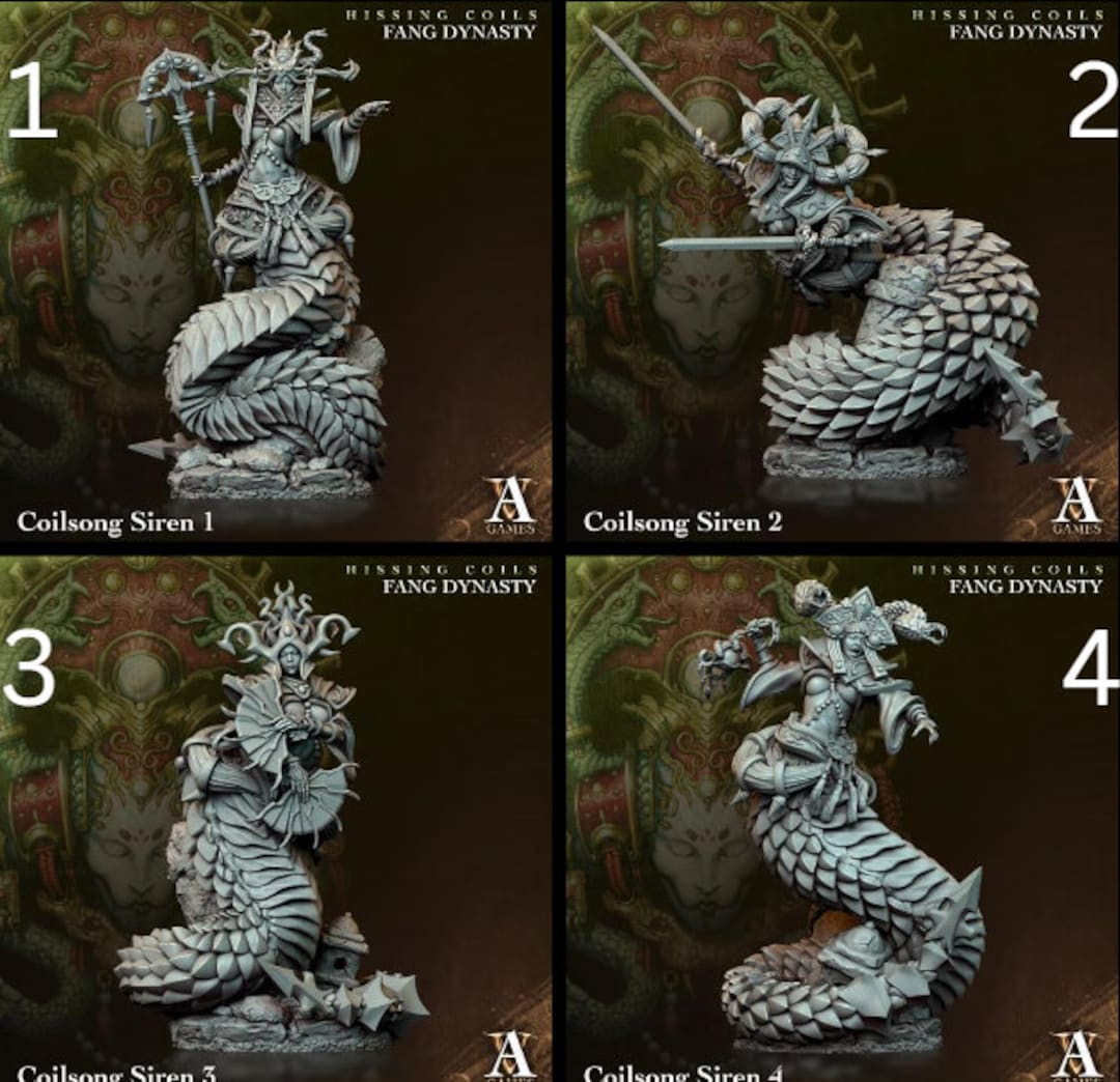 Coilsong Siren - Hissing Coils - Fang Dinasty - Archvillain Games 3D ...