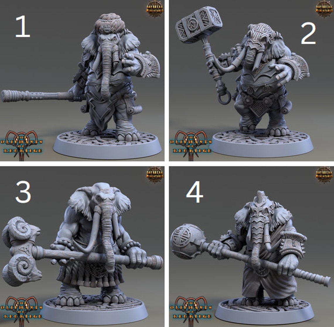 Oliphant Folk 3 Dnd Miniature L 3D Printed Model L Animal L - Etsy