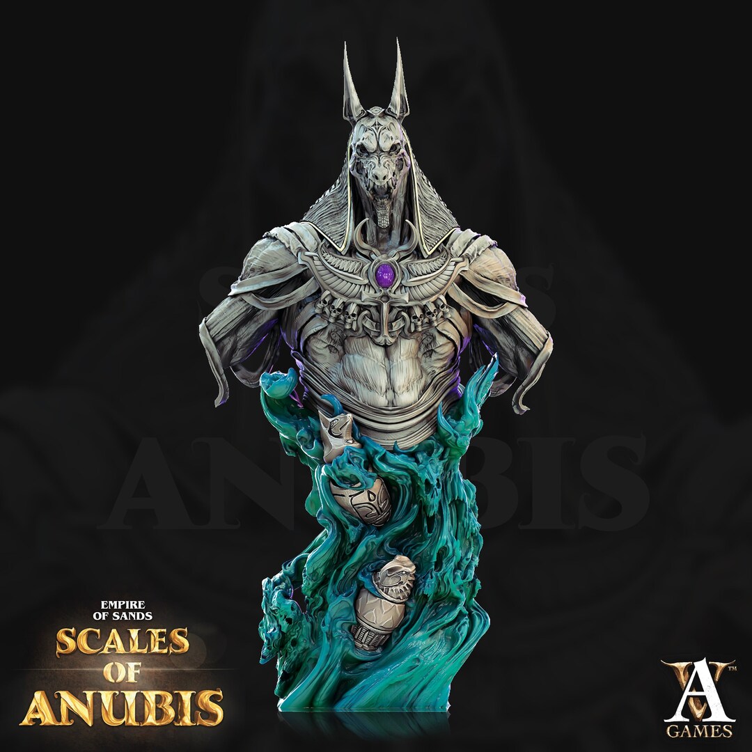 Anubis Bust - Dnd Miniature L 3D Printed Model L Egyptian Undead Model ...