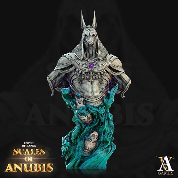 Anubis Bust Dnd Miniature L 3D Printed Model L Egyptian - Etsy