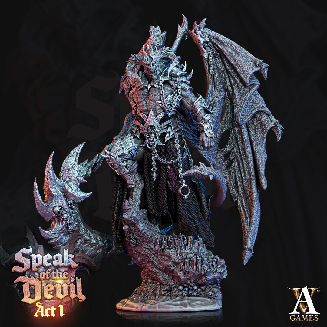 Azael, Pit Lord - Dnd Miniature L 3D Printed Model L Monster L Dungeons ...