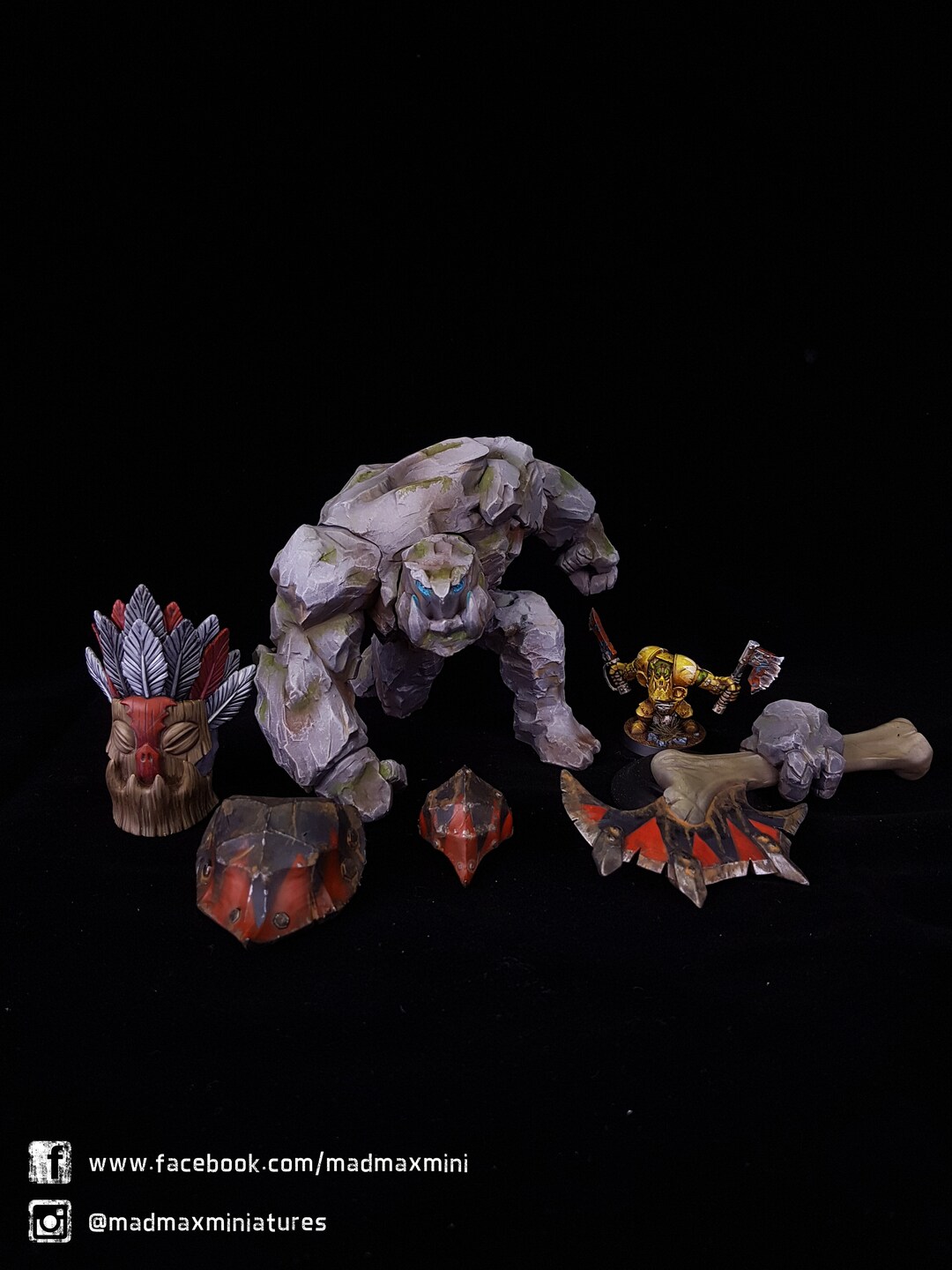 Rock Idol Golem Dnd Miniature L 3D Printed Model L Stone Golem L ...