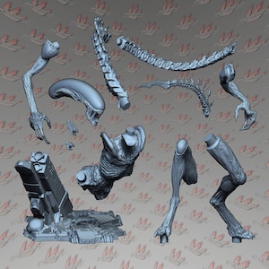 Crawling Alien Monster 3D Printed Model L Prey Collection Studio L ...