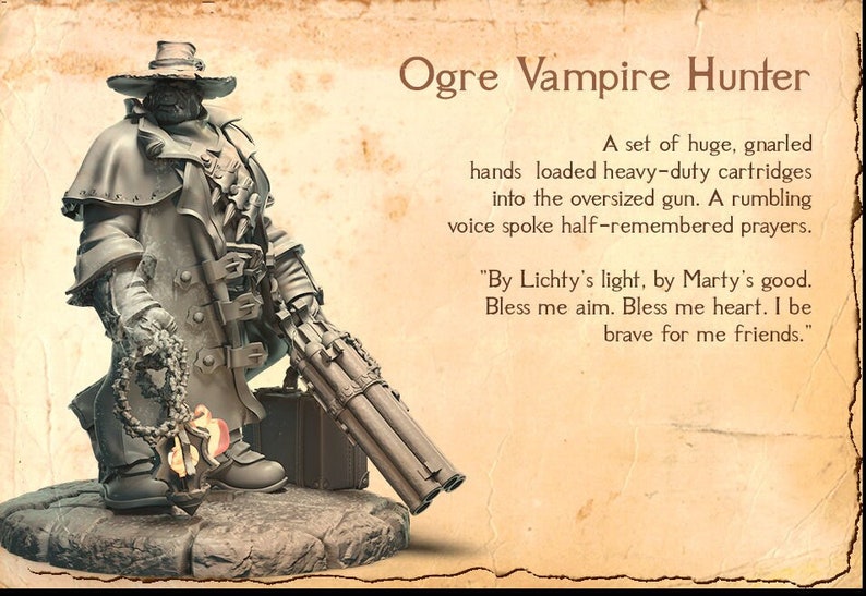Ogre Vampire Hunter Dnd Miniature L 3D Printed Model L Beast - Etsy