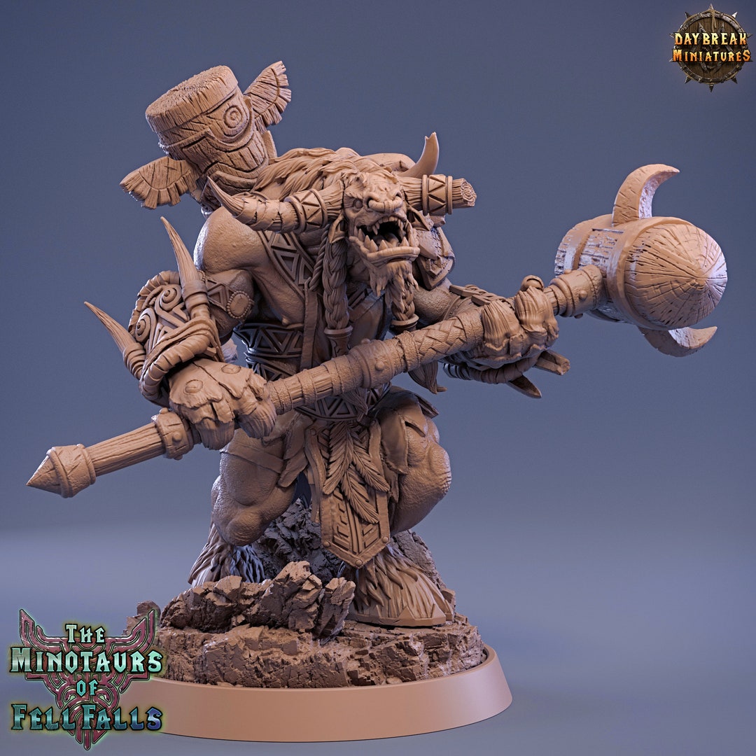 Minotaur Hero Christo Hellborn - Dnd Miniature L 3D Printed Model L ...