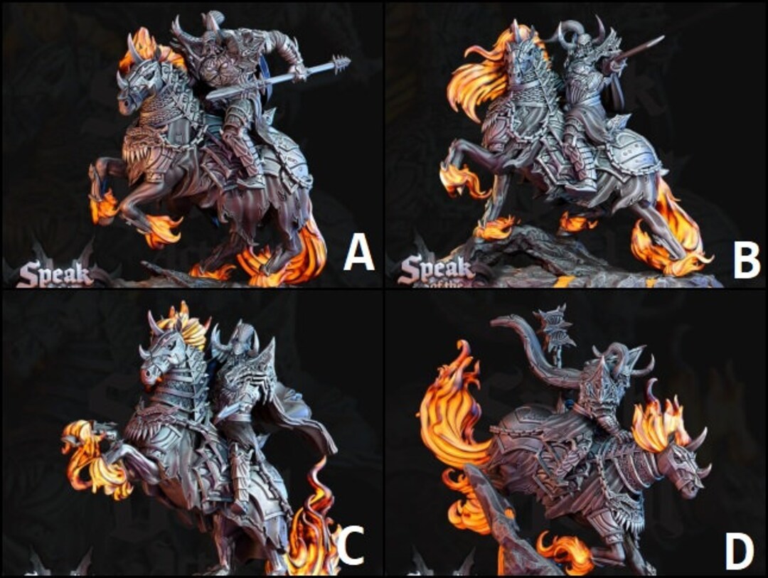 Hell Knights - Dnd Miniature L 3D Printed Model L Monster L Dungeons ...