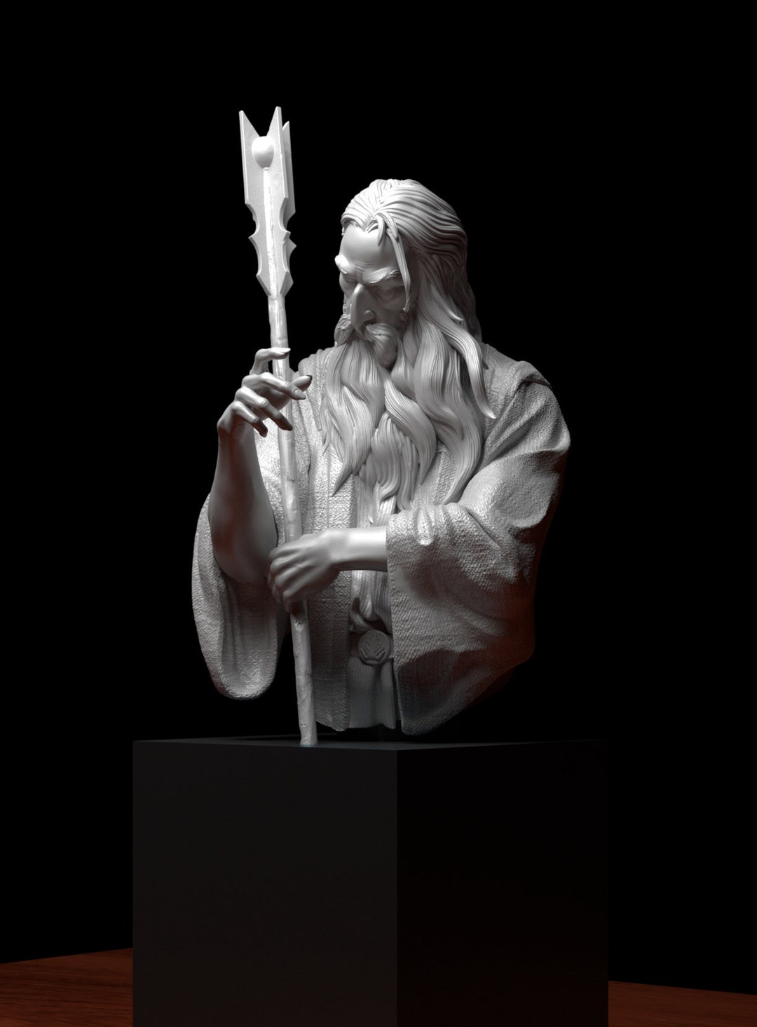 The Voice in the Wind - White Wizard Bust L 3D Printed Model L Perfect ...