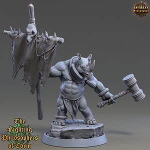 Rhino Folk 3 Dnd Miniature L 3D Printed Model L Animal L Beast ...