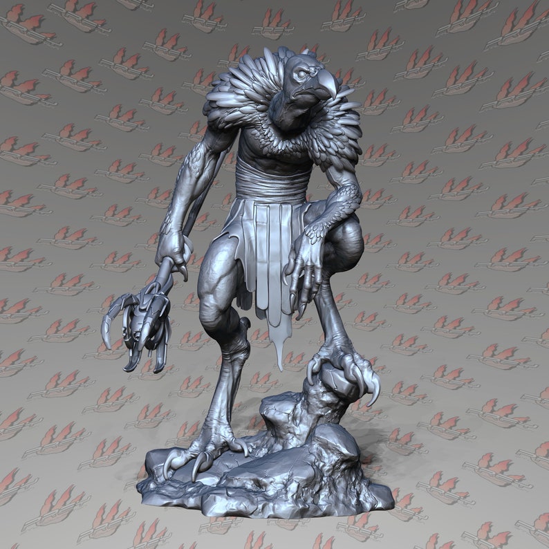 Vulture Man - Dnd Miniature L 3D Printed Model L Fanart L Dungeons and ...