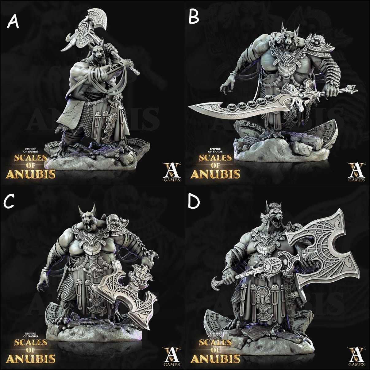 Anubian Brutes Dnd Miniature L 3D Printed Model L Egyptian - Etsy