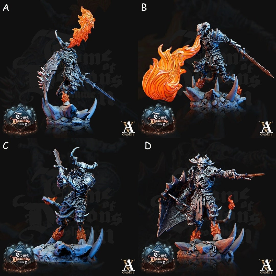 Demonskulls - Dnd Miniature L 3D Printed Model L Demon L Dungeons and ...