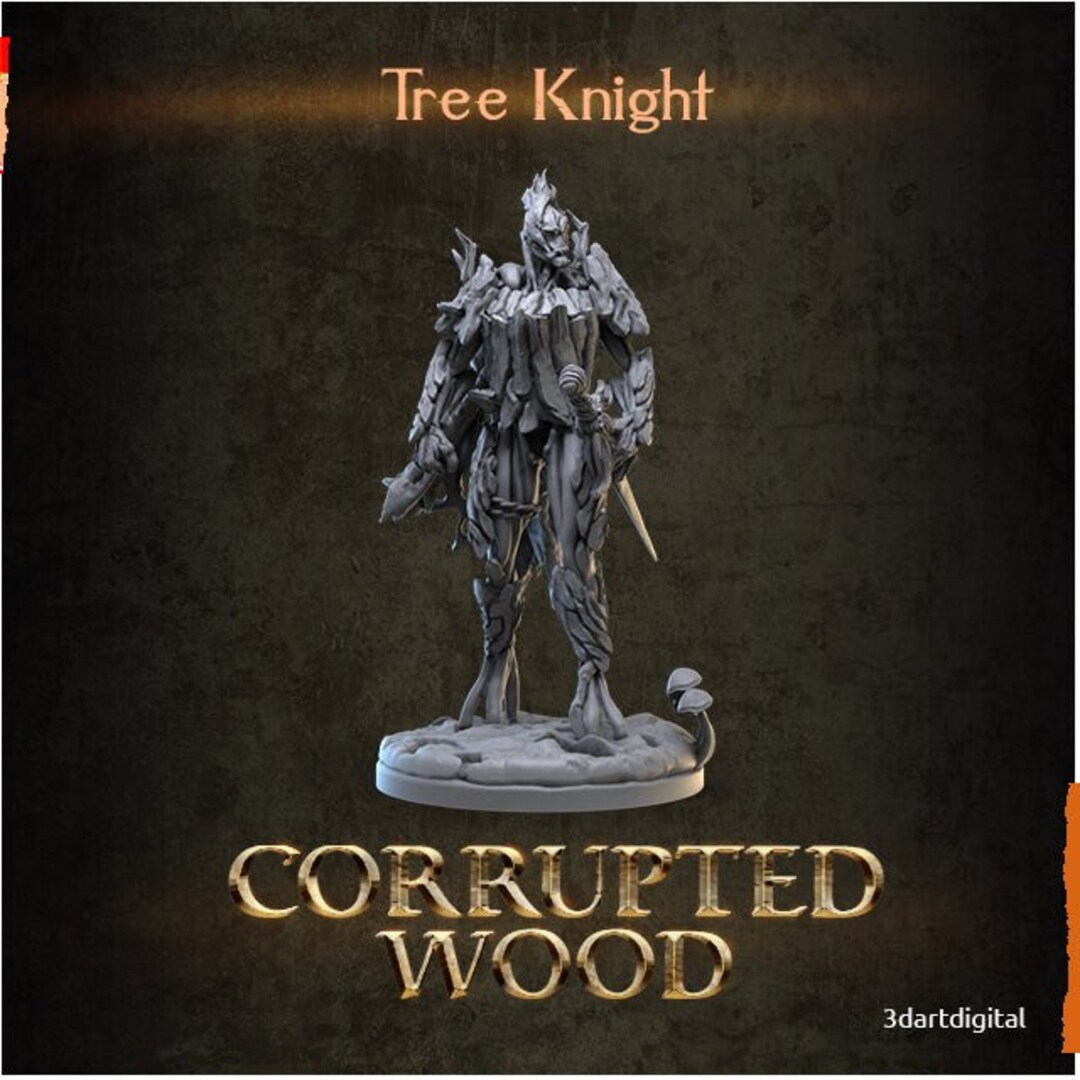 Tree Knight Dnd Miniature L 3D Printed Model L Tree Spirit L Dungeons ...