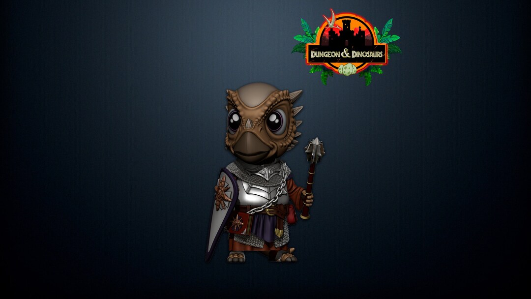 Chibi Pachycephalosaurus Cleric Falcata 3D 3D Printed Model L Perfect ...