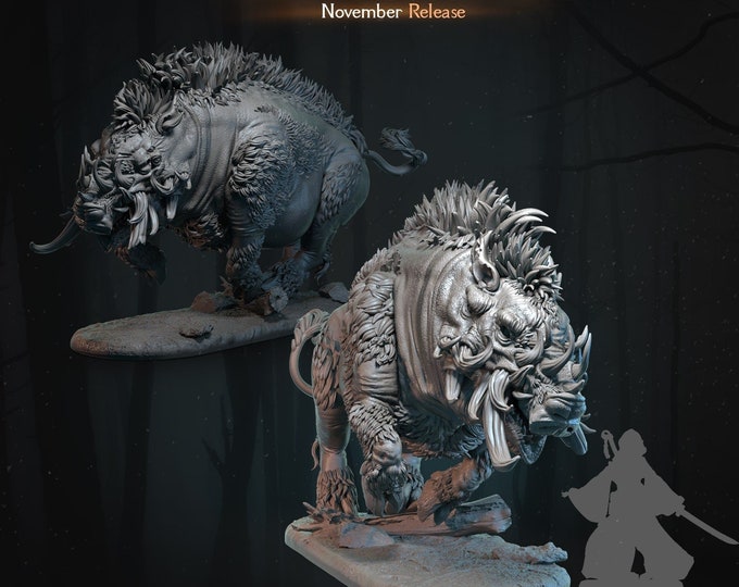 Dire Boar - Dnd Miniature L 3D Printed Model L Pig L Dungeons and ...