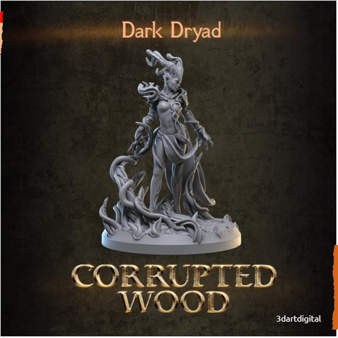Dark Dryad - Dnd Miniature L 3D Printed Model L Tree Spirit L Dungeons ...