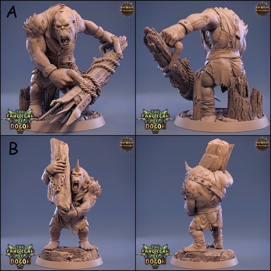 Ogres the Fang Clan of Dogor Dnd Miniature L 3D Printed Model Ldaybreak ...