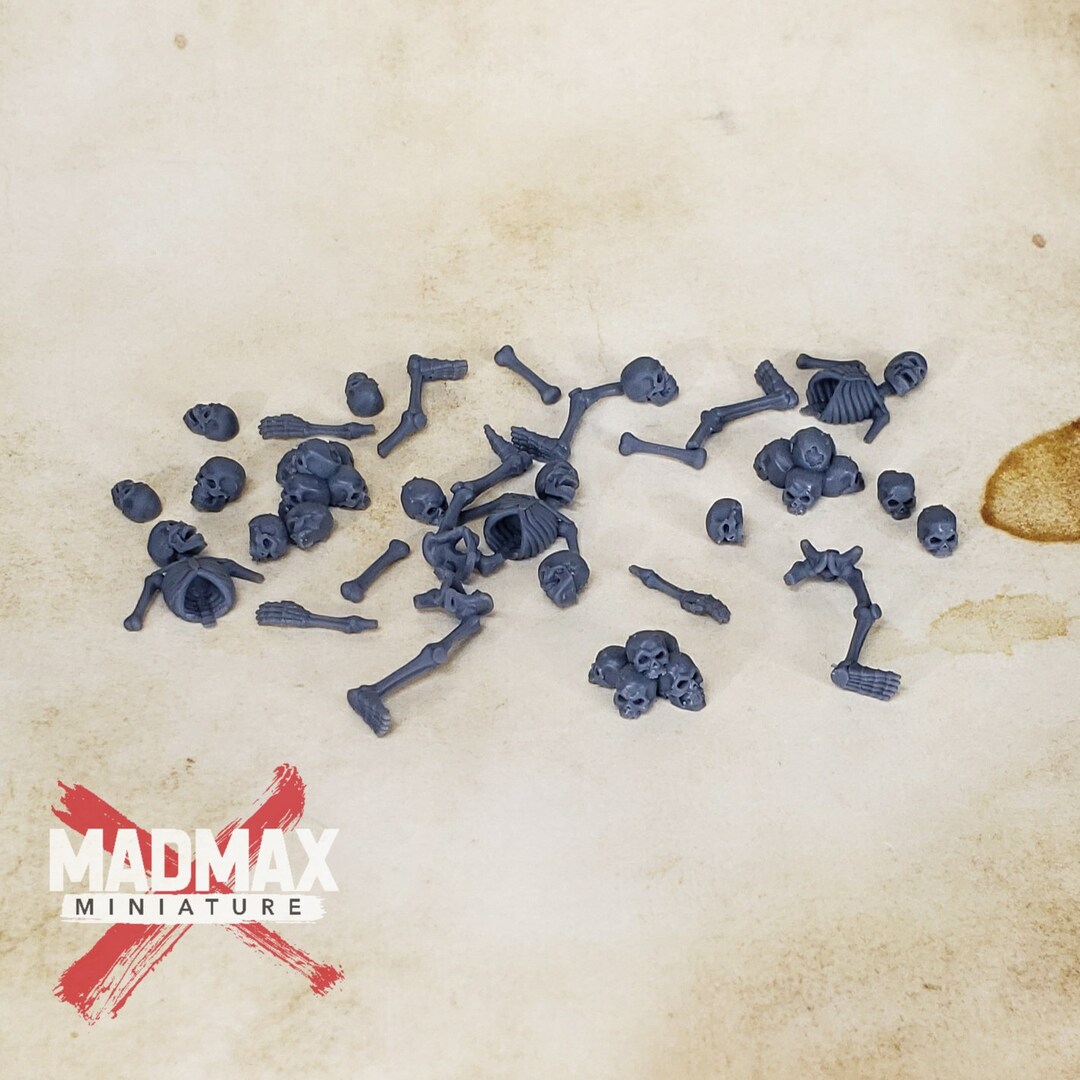 Skulls Bones Base Decoration 30 Pieces Mad Max Miniature Basing ...