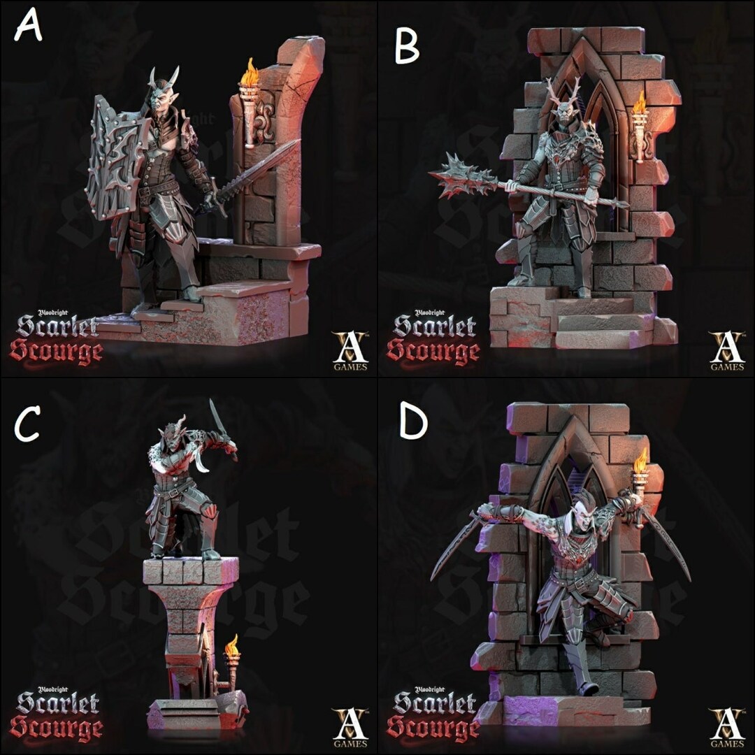 Bloodspawn Templar Dnd Miniature L 3D Printed Model L Archvillain Games ...