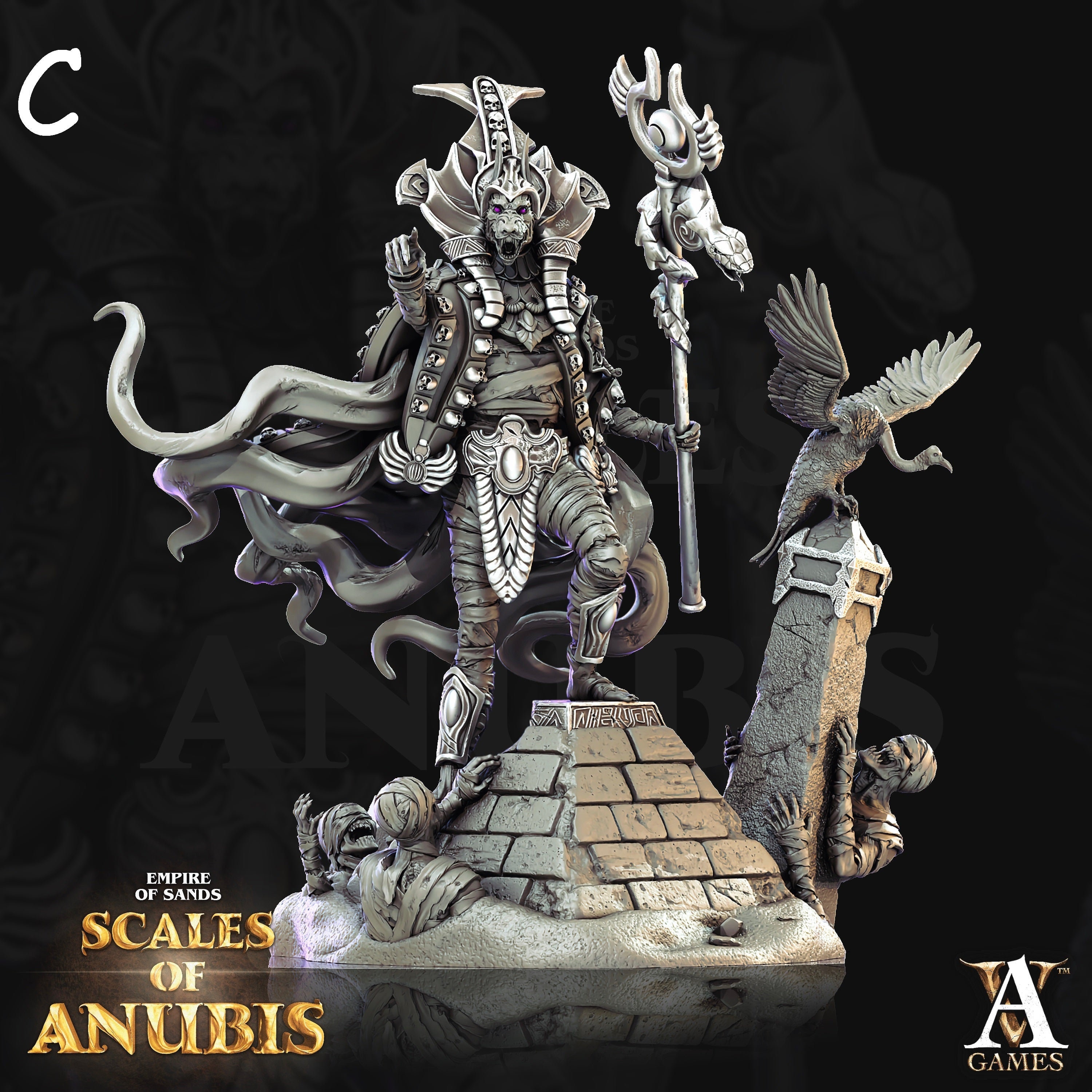 Anubian Priests Dnd Miniature L 3D Printed Model L Egyptian - Etsy