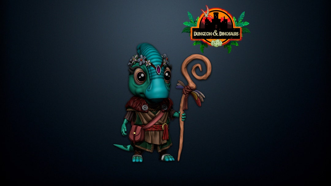 Chibi Parasaurolophus Druid Falcata 3D L Dnd Miniatures L 3D - Etsy