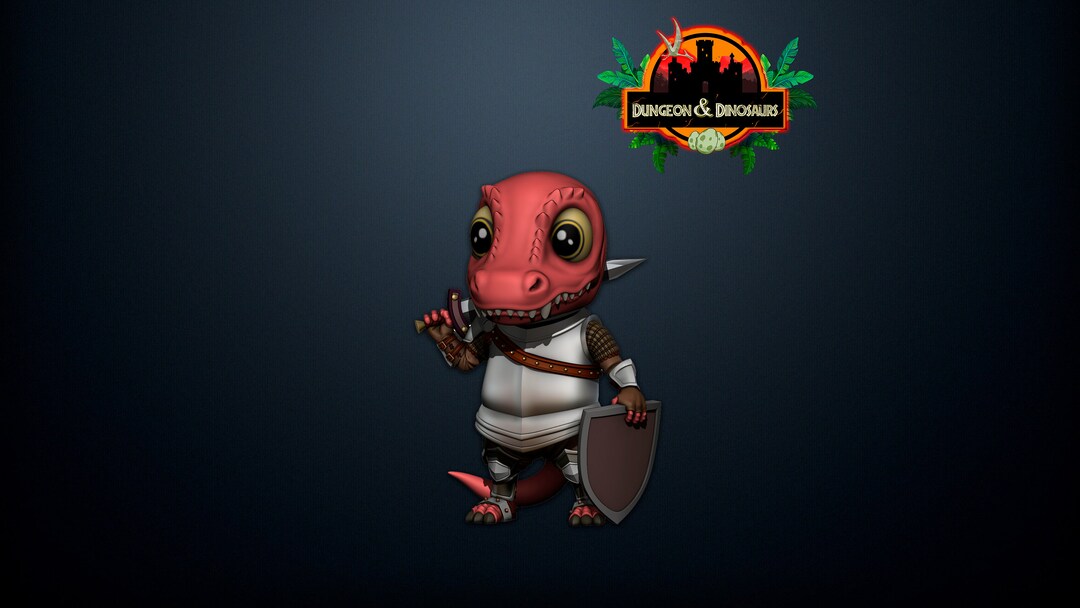 Chibi T-rex Knight Falcata 3D 3D Printed Model L Perfect Wargamer Gift ...