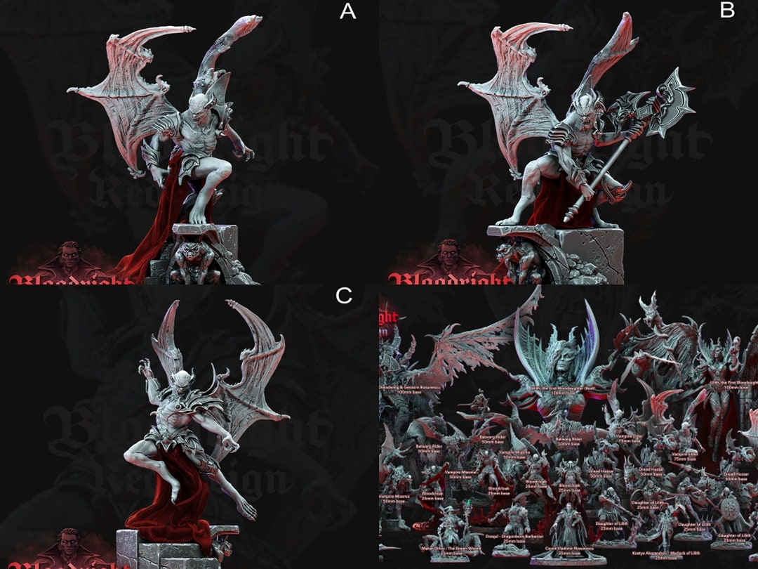 Vampire Elders - Dnd Miniature L 3D Printed Model L Demon Vampire L ...
