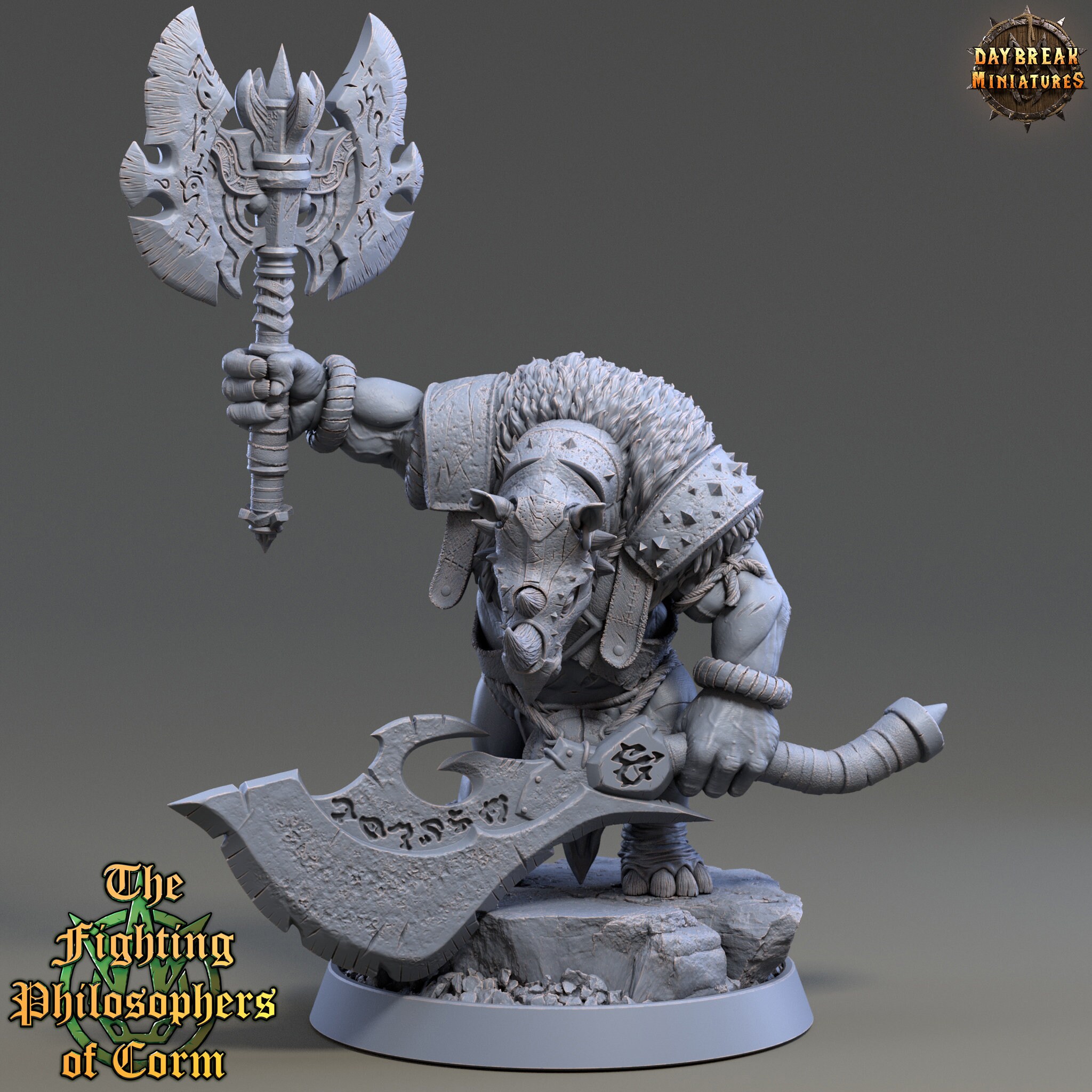 Rhino Folk 3 Dnd Miniature L 3D Printed Model L Animal L - Etsy