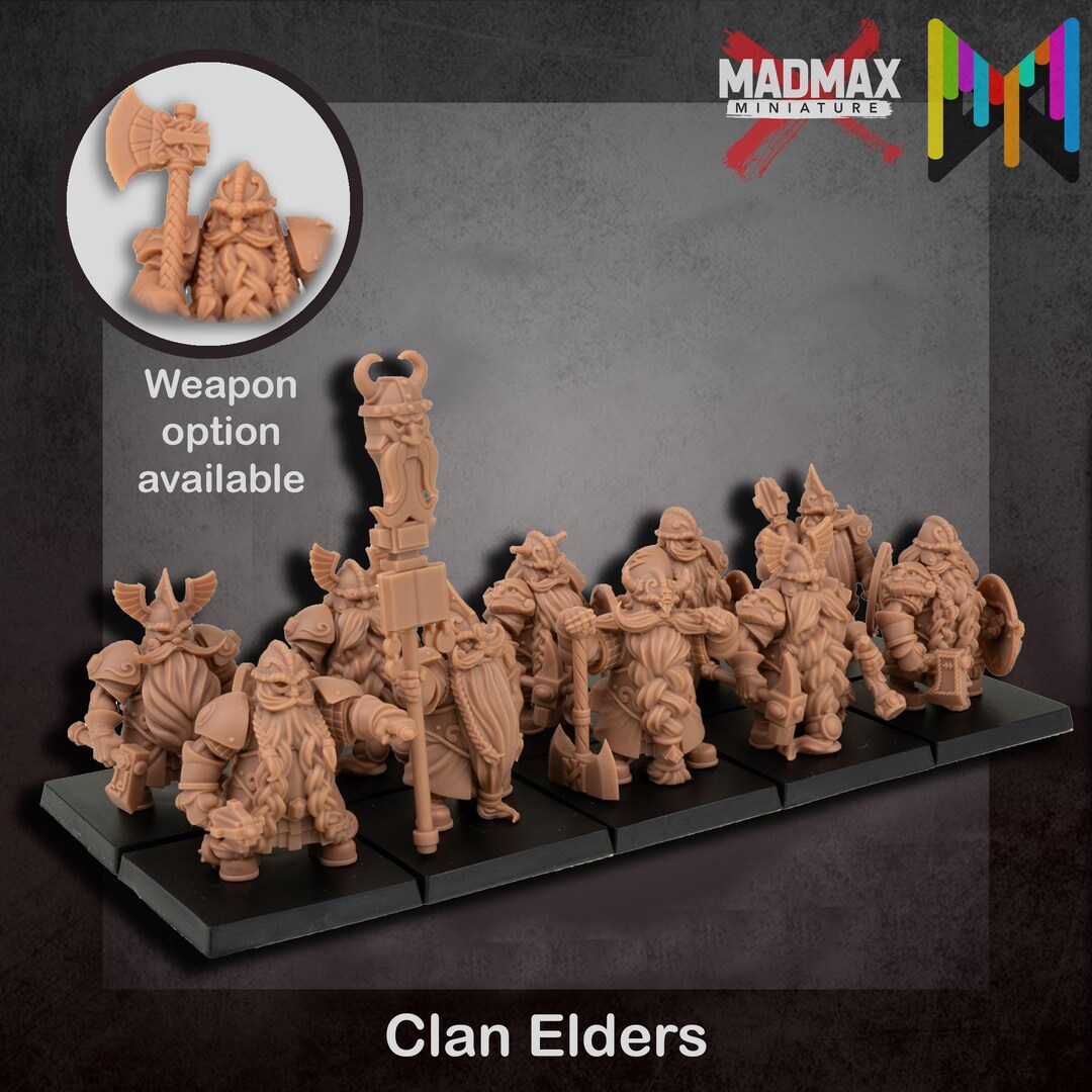Dwarf Clan Elders of the High Peak - Durgin Paint Forge | 32mm | Dnd ...