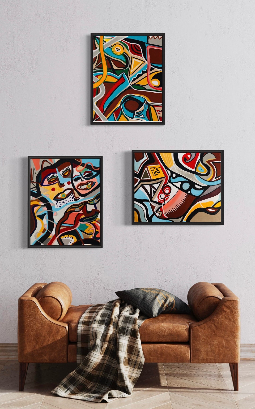 LOS TRES - Original Abstract Painting Trio - Etsy