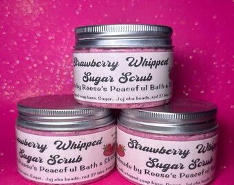 Pink Strawberry Whipped Sugar Scrub - Etsy