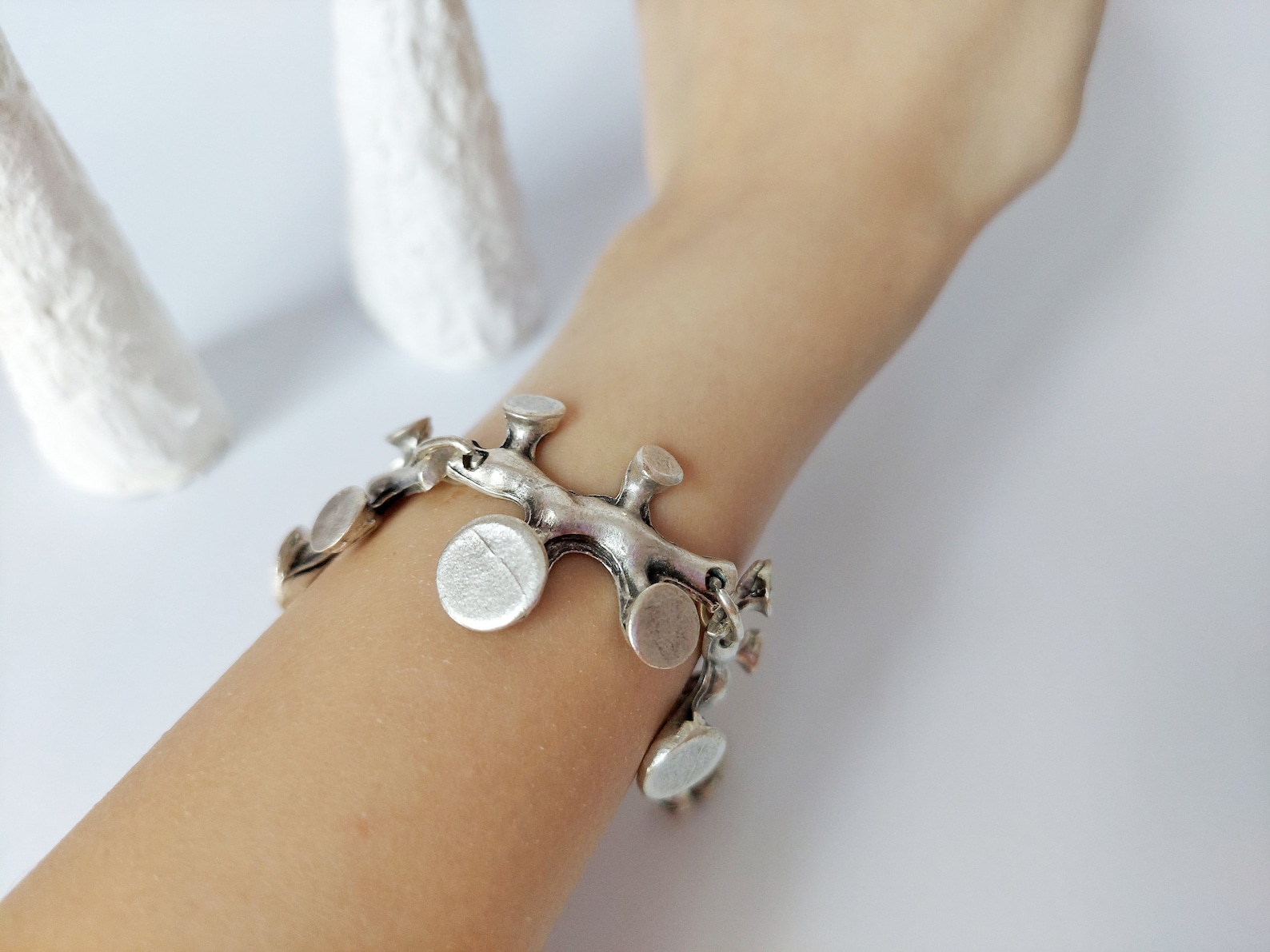 Gothic Silver Bracelet Gothic Style Jewelry Cool Modern - Etsy