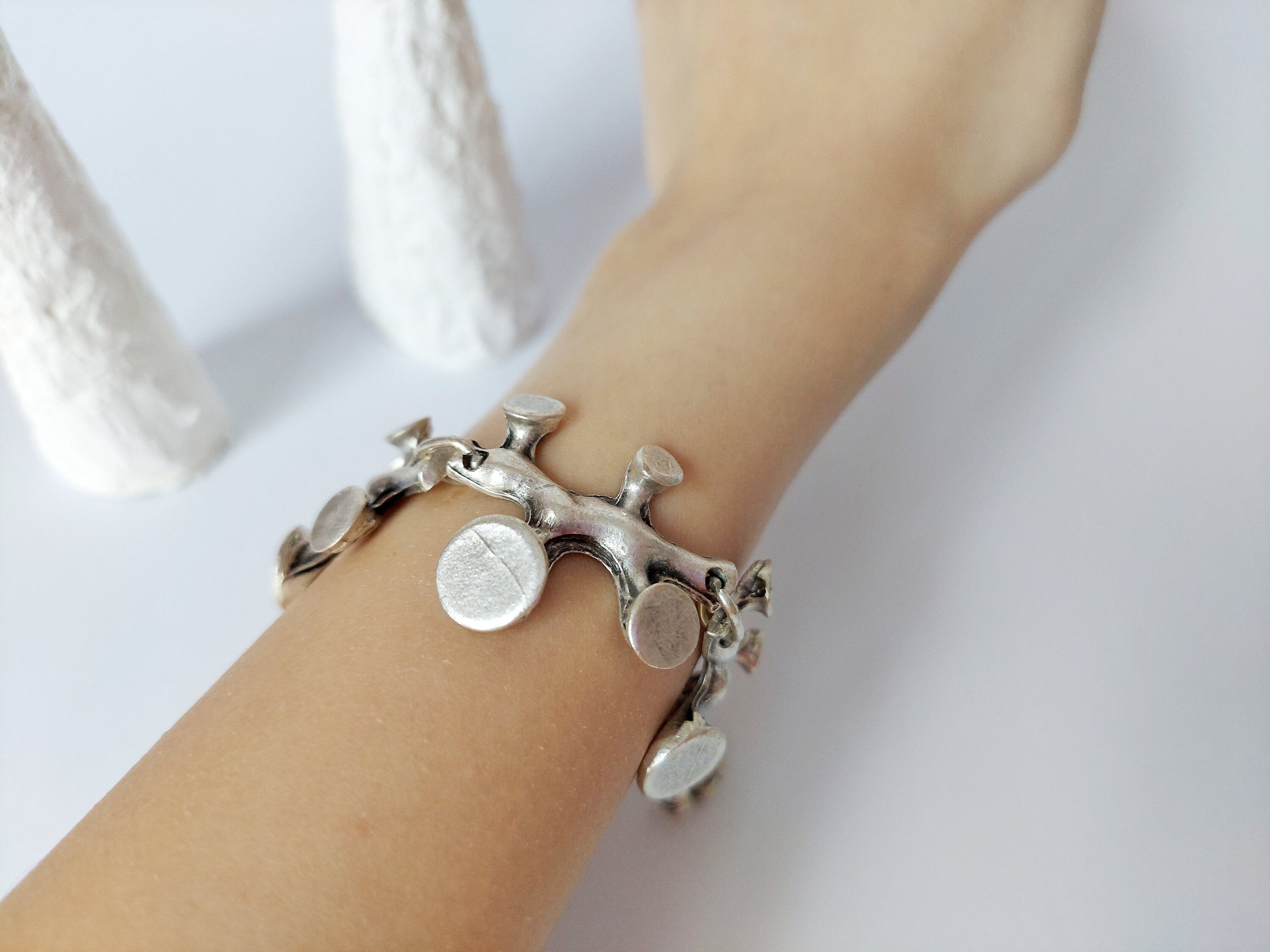 Gothic Silver Bracelet Gothic Style Jewelry Cool Modern - Etsy