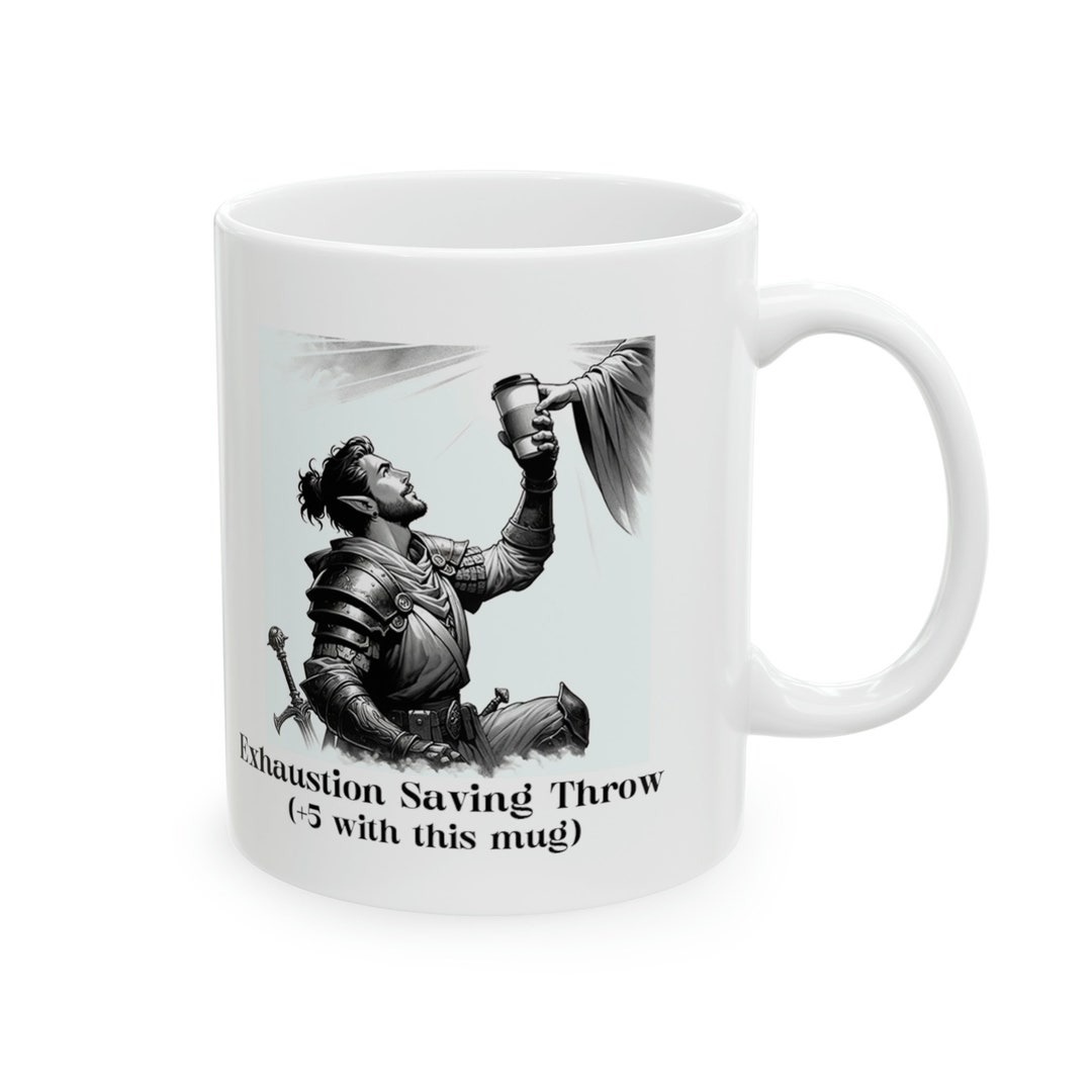 D&D Themed Coffee Mug Fantasy Character Divine Coffee Art 'exhaustion ...