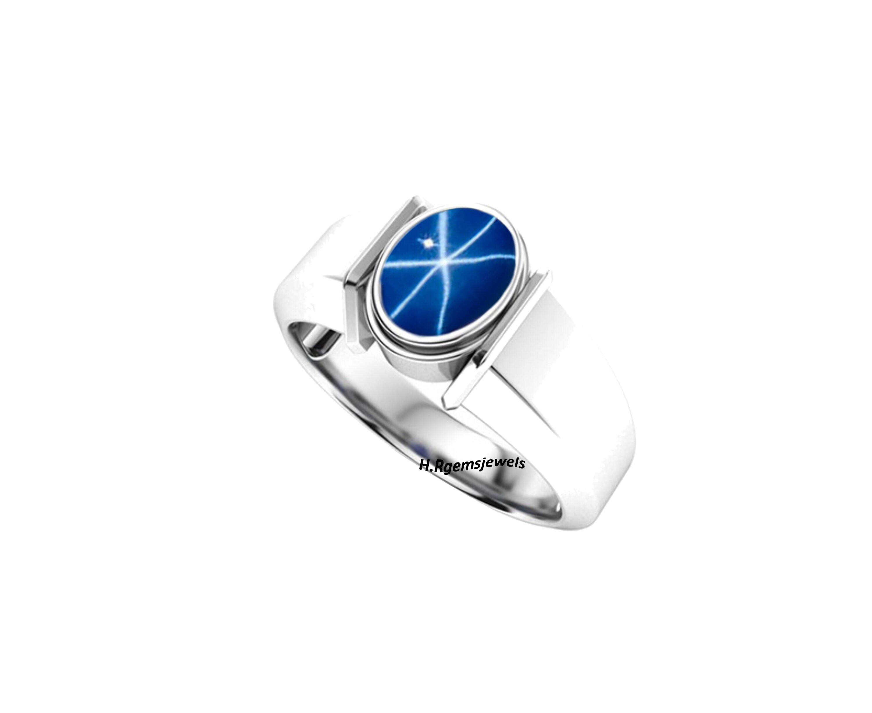 Blue Star Sapphire Ring, 925 Sterling Silver, Lindy Star Lab Created - Etsy