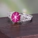Pink Star Ruby Ring Lab Created Lindy Star Ruby Ring Vintage - Etsy