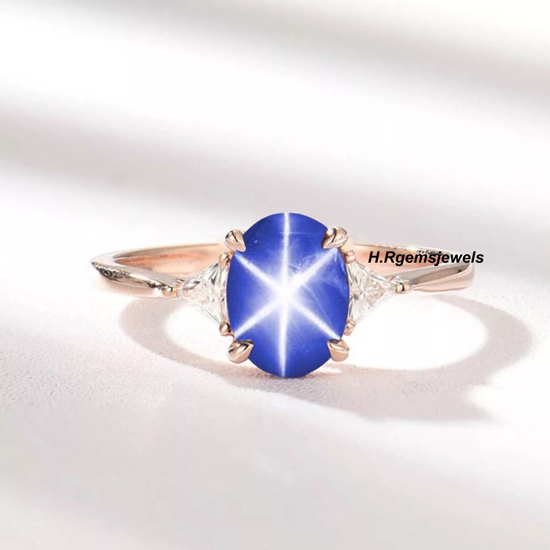 Star Sapphire Ring, Silver Lindy Star Ring, 925 Sterling Silver Ring ...