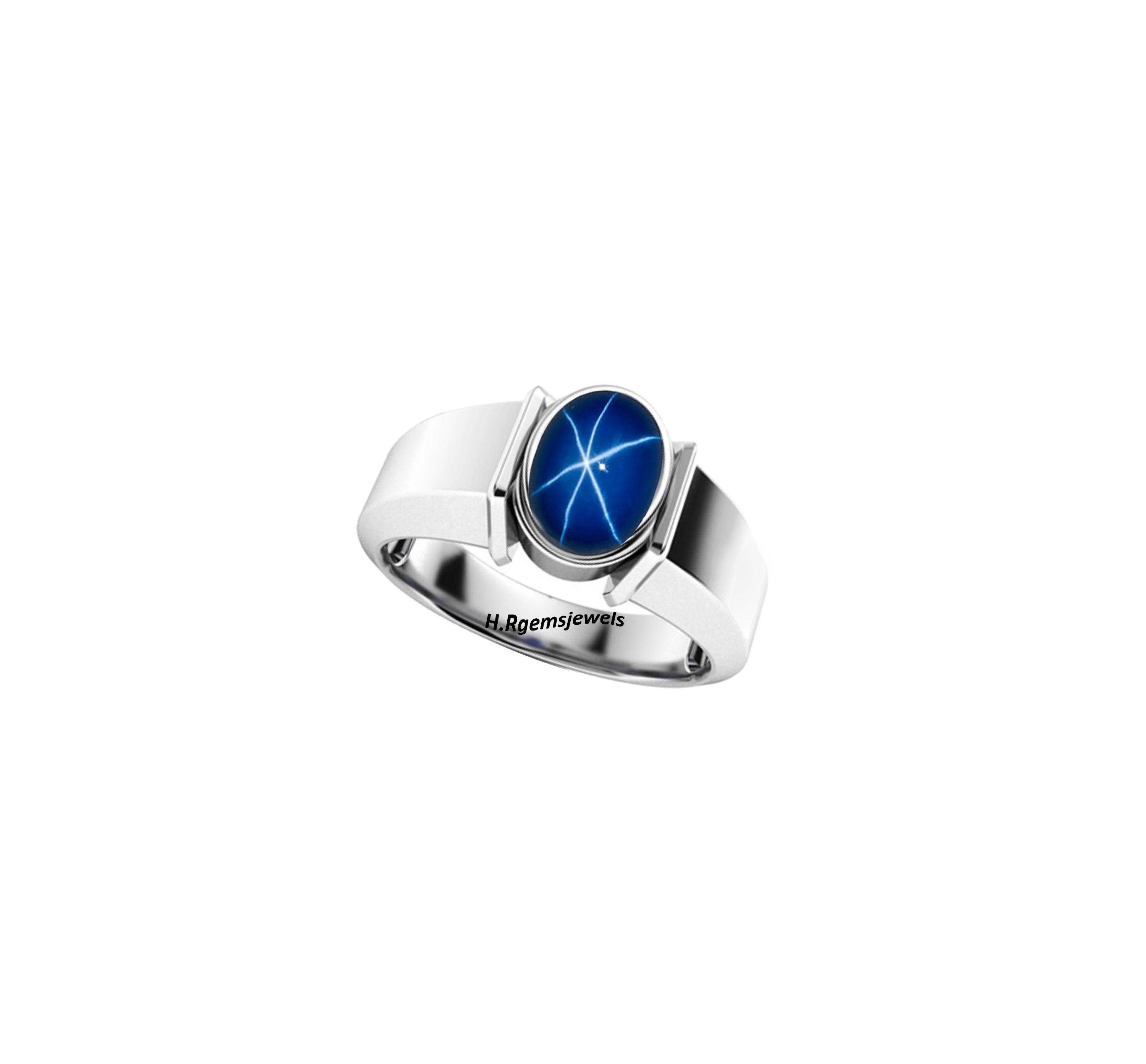 Blue Star Sapphire Ring, 925 Sterling Silver, Lindy Star Lab Created - Etsy