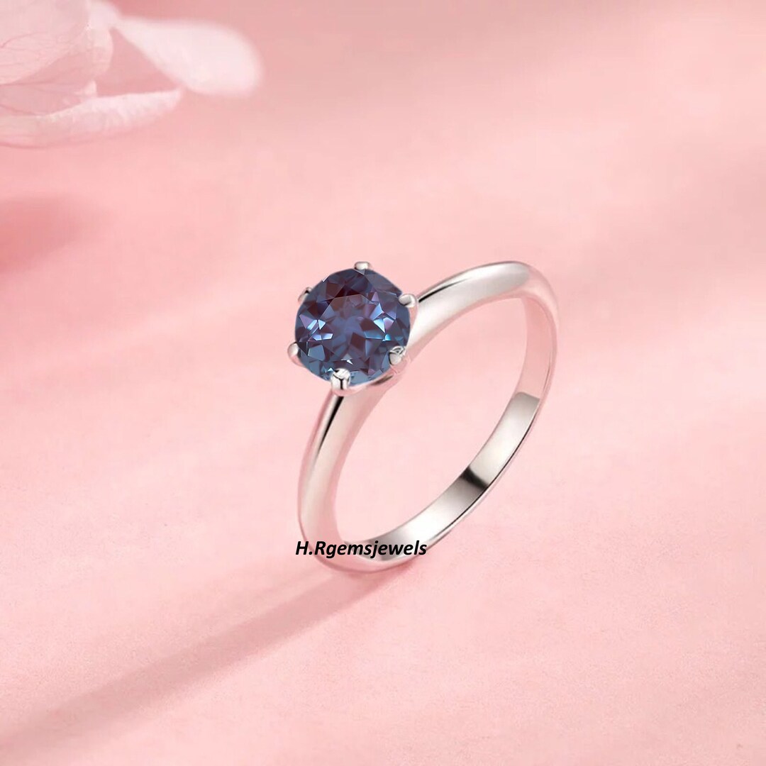 Alexandrite Ring, Dainty Ring, Proposal Ring, Sterling Silver Ring ...