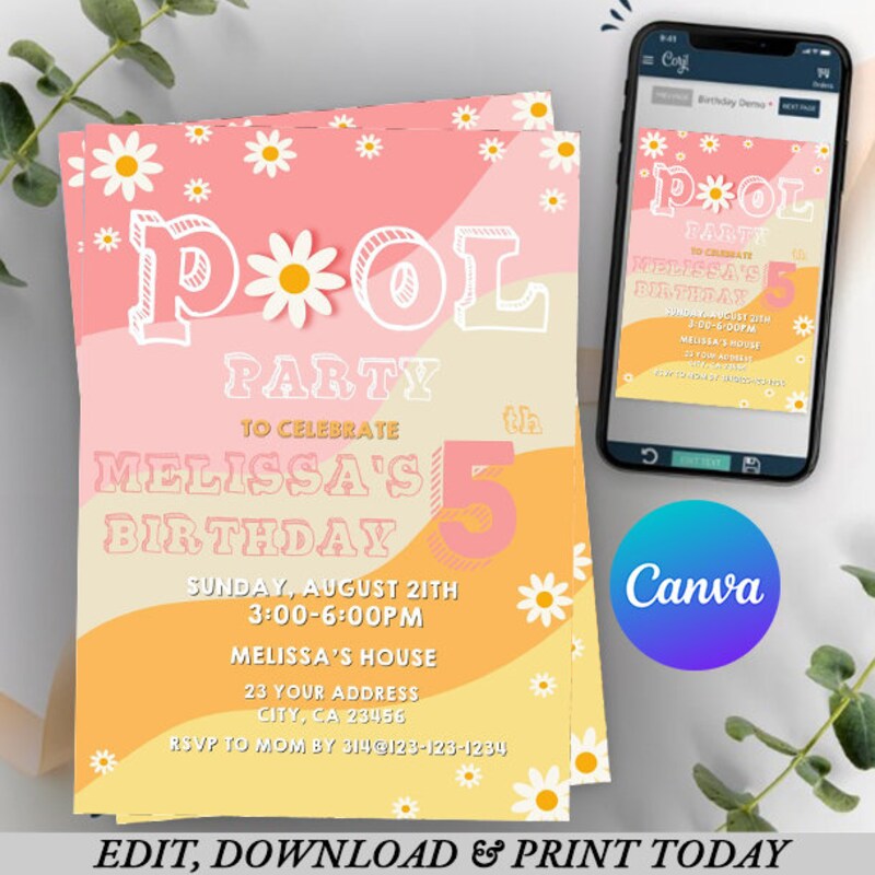 Retro Pool Party - Etsy