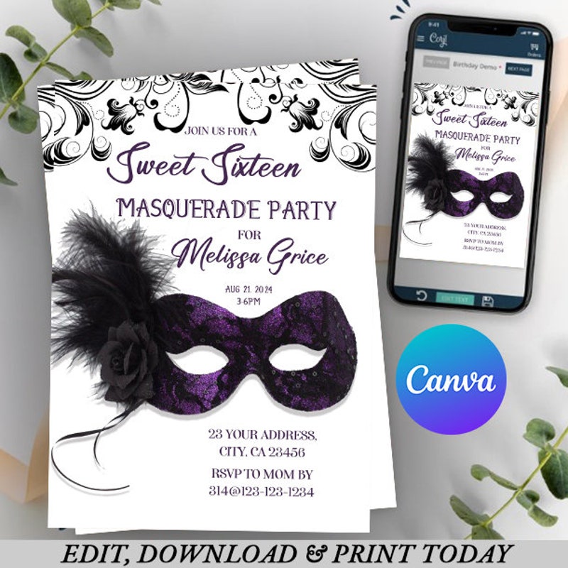 Masquerade Invitation - Etsy
