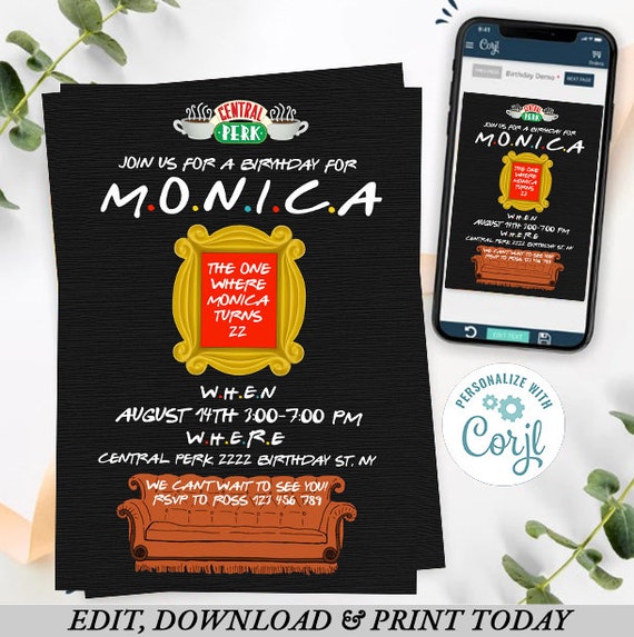 Personalized Friends Birthday Invitation Template Themed - Etsy