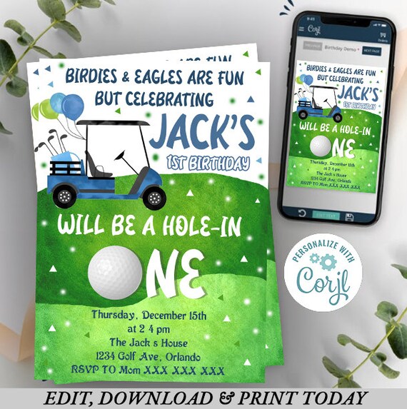 Golf Invitation Golf Birthday Invitation Golf Invite Golf - Etsy