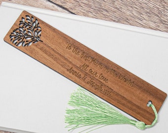Personalised Engraved Wooden Bookmark Gift for a Book Lover | Etsy UK