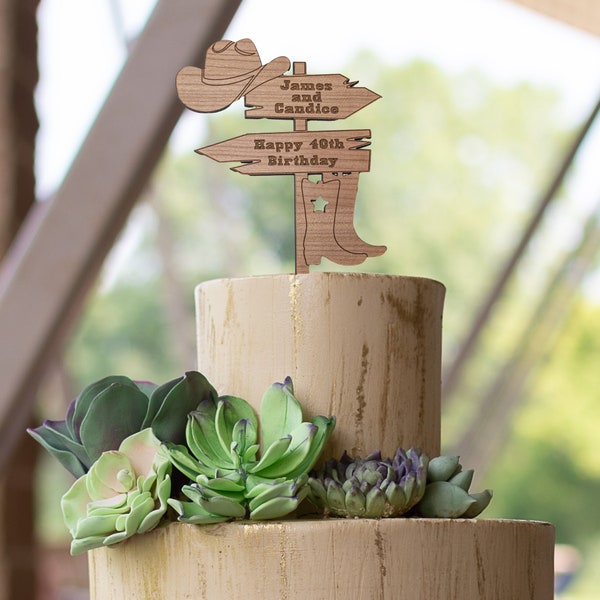 Western Cake Topper - Etsy