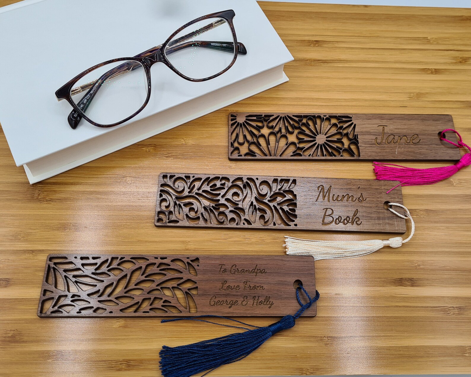 Personalised Engraved Wooden Bookmark Gift for a Book Lover | Etsy UK